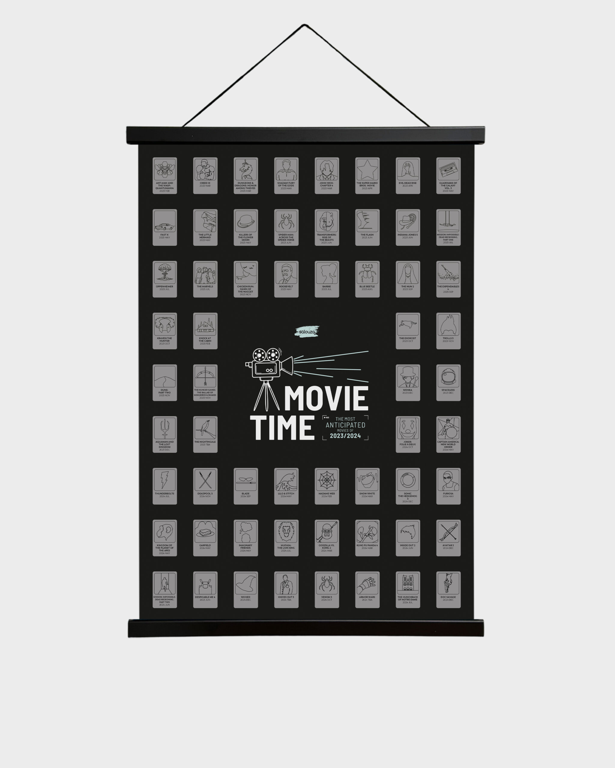 Noskrāpējams plakāts "Visgaidītākās filmas 2023/2024" (Komplekts ...